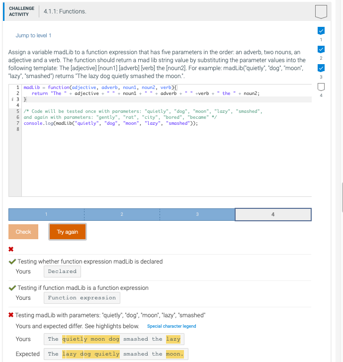 Solved CHALLENGE ACTIVITY 4.1.1: Functions. Jump to level 1 | Chegg.com