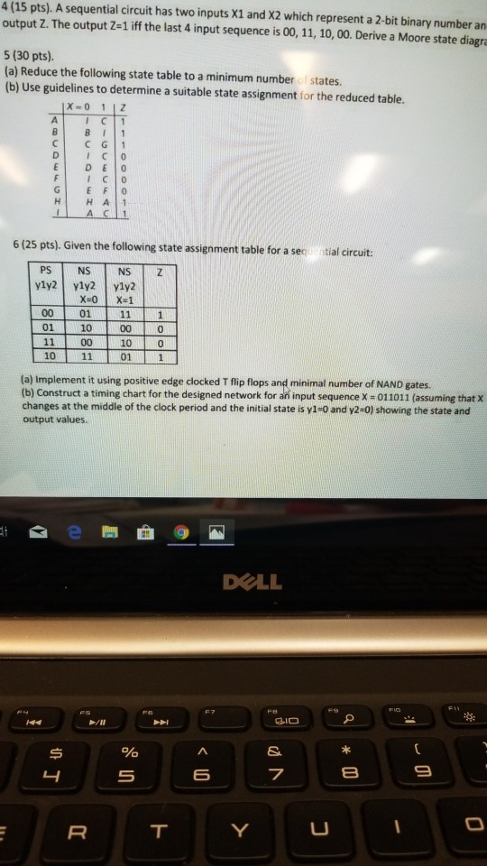 Solved 4 (15 pts). A sequential circuit has two inputs X1 | Chegg.com