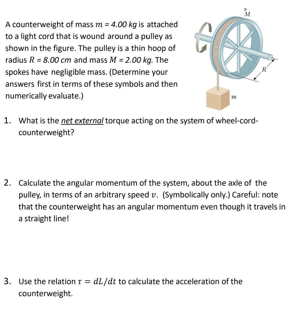 Solved 4. Draw free-body diagrams for the counterweight | Chegg.com