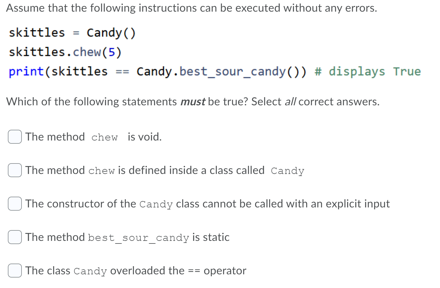 Consider The Following Three Classes And Docstrings