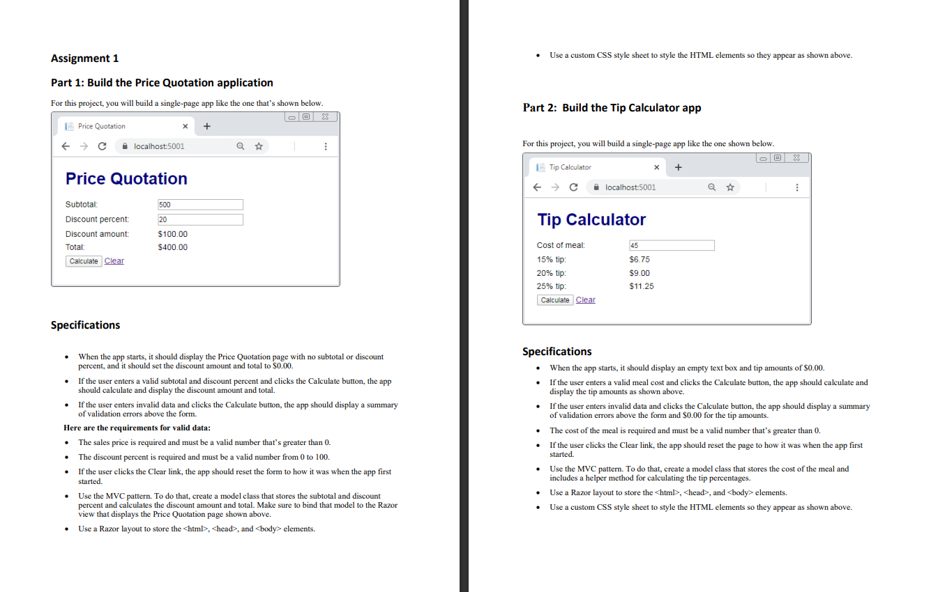 Solved Assignment 1Part 1: Build the Price Quotation | Chegg.com