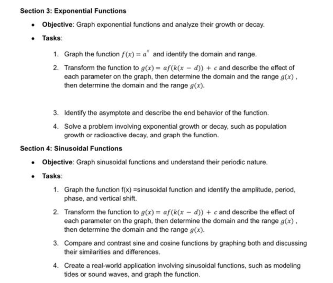 Solved Section 3: Exponential Functions- ﻿Objective: Graph | Chegg.com