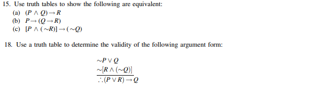 Solved 15. Use truth tables to show the following are | Chegg.com