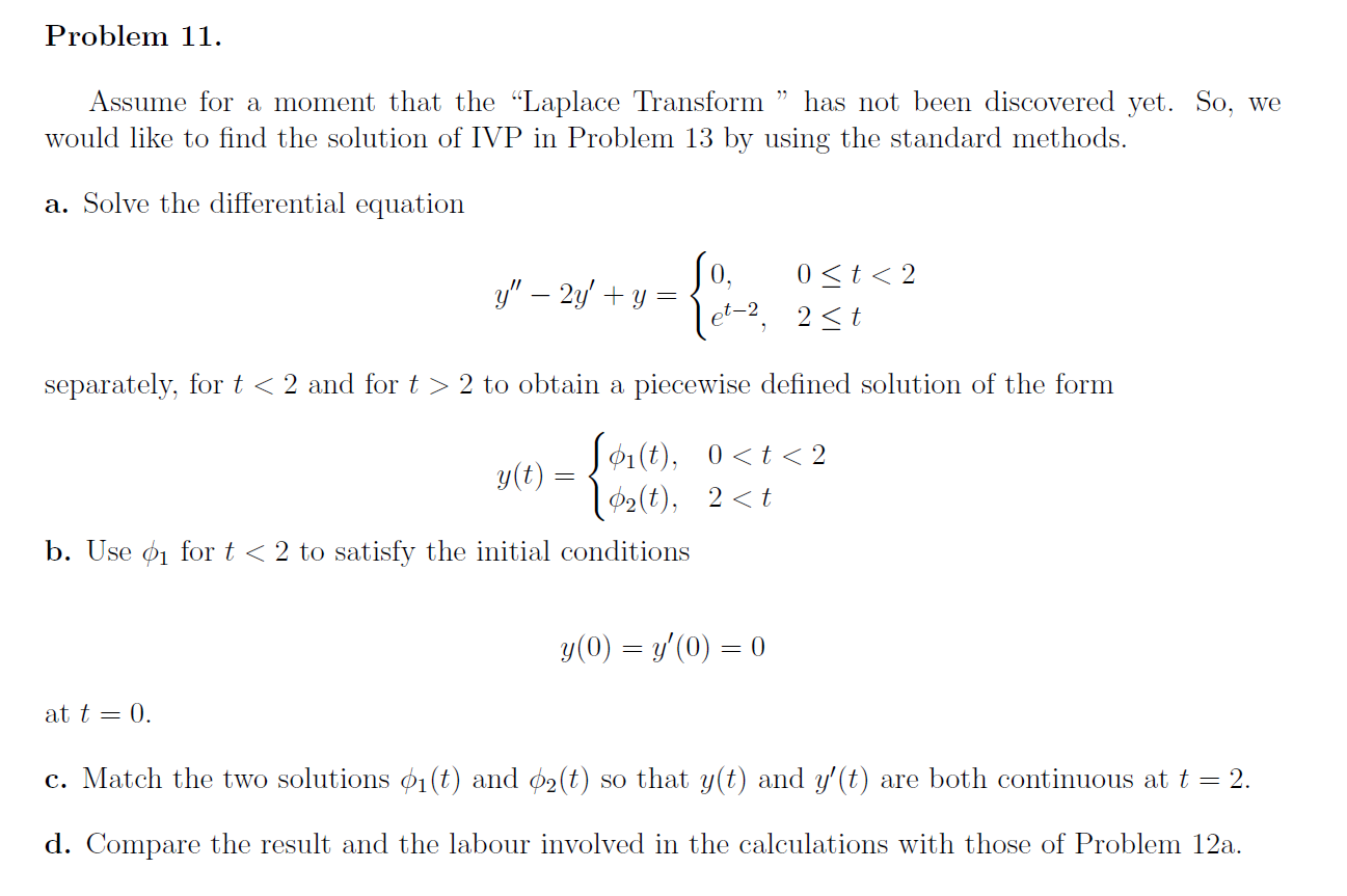 Solved Problem 11. Assume for a moment that the "Laplace | Chegg.com