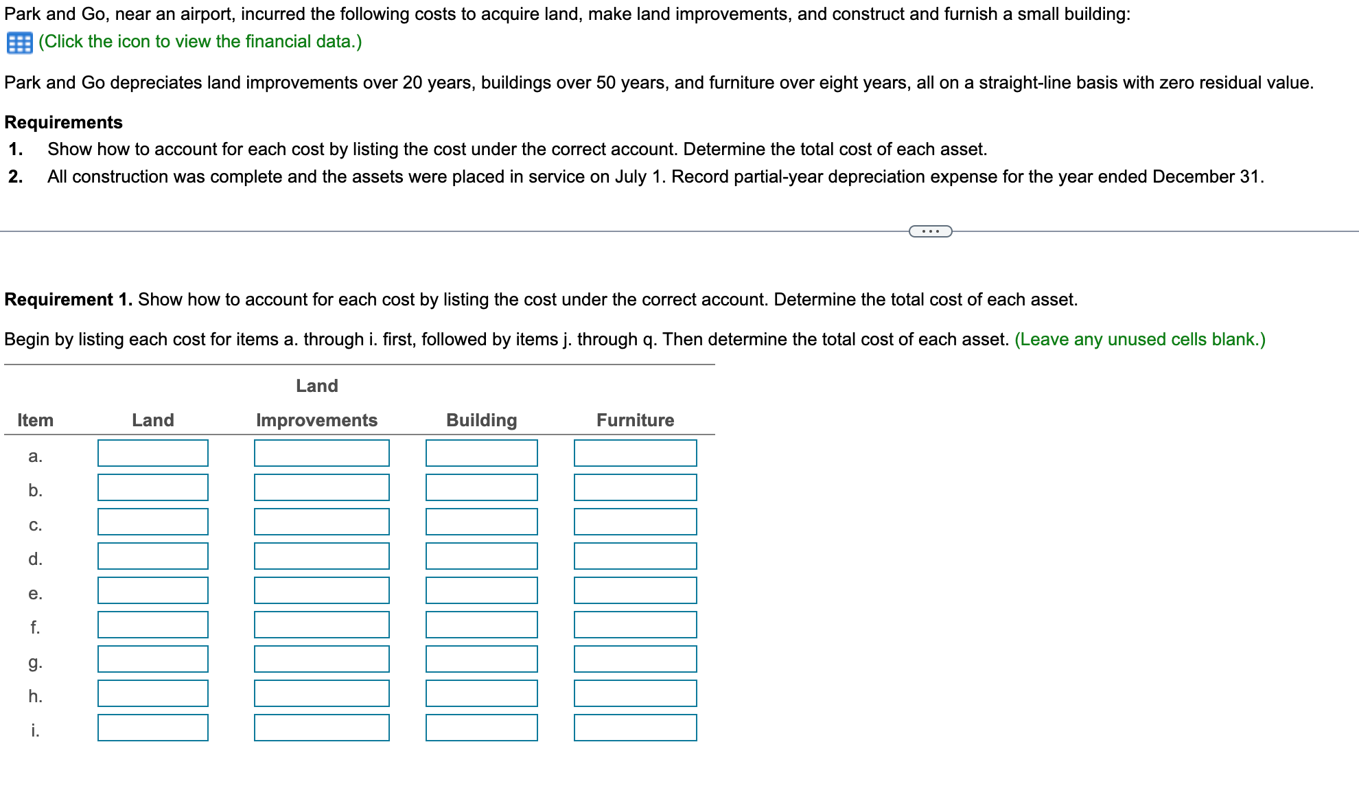 Solved Data table Park and Go, near an airport, incurred | Chegg.com