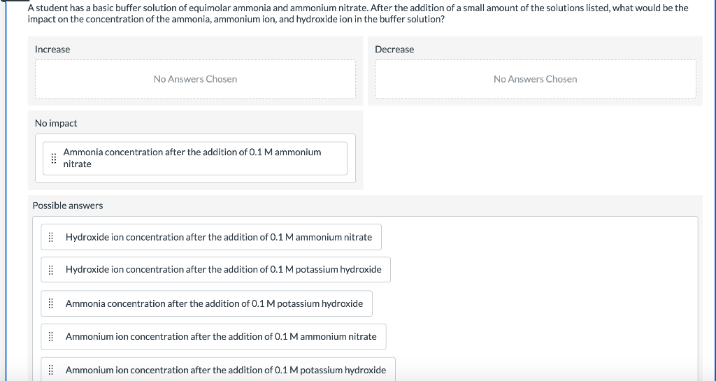Solved A student has a basic buffer solution of equimolar | Chegg.com