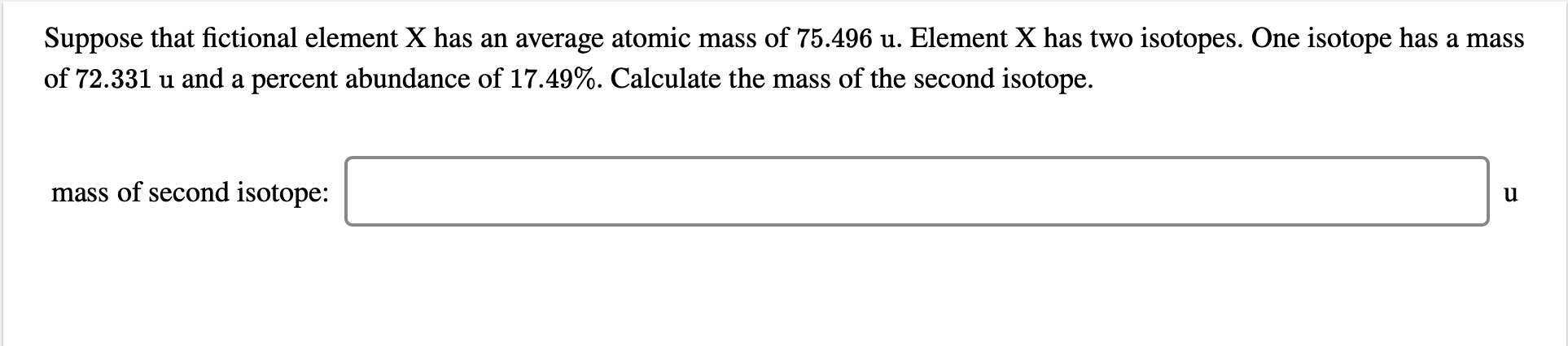 Solved Suppose that fictional element X has an average | Chegg.com Solved Suppose that fictional element X has an average | Chegg.com