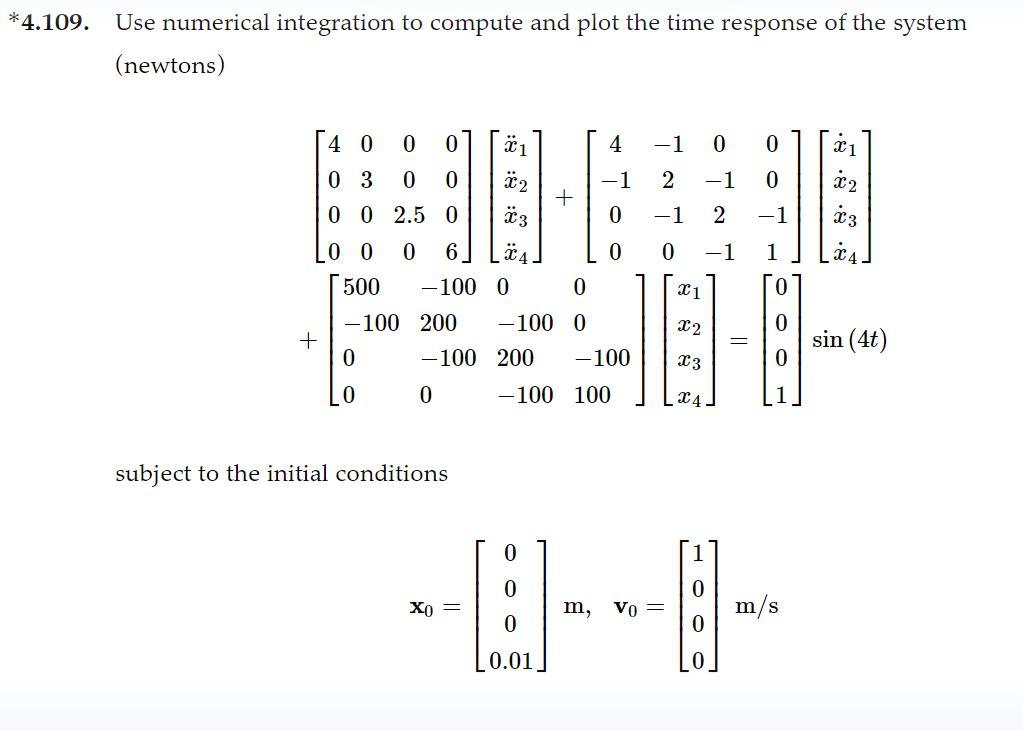 Solved *4.109. Use numerical integration to compute and plot | Chegg.com