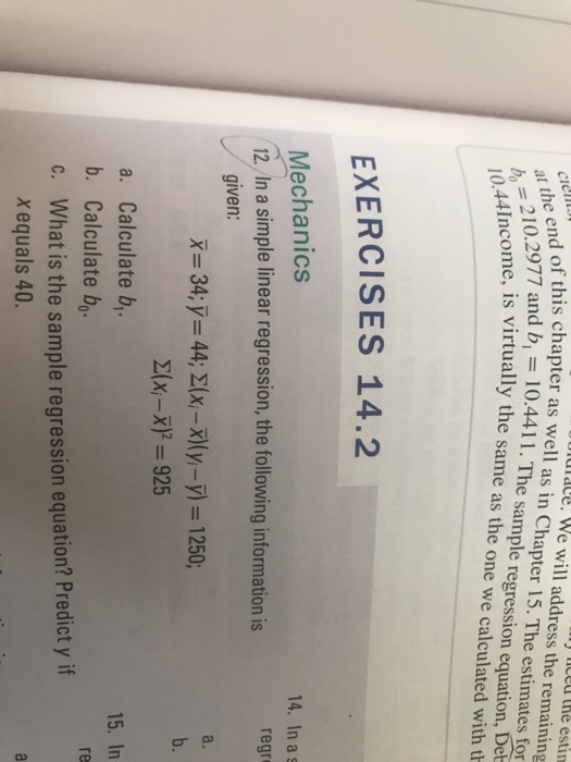 Solved A) calculate b1 B) calculate b0 | Chegg.com