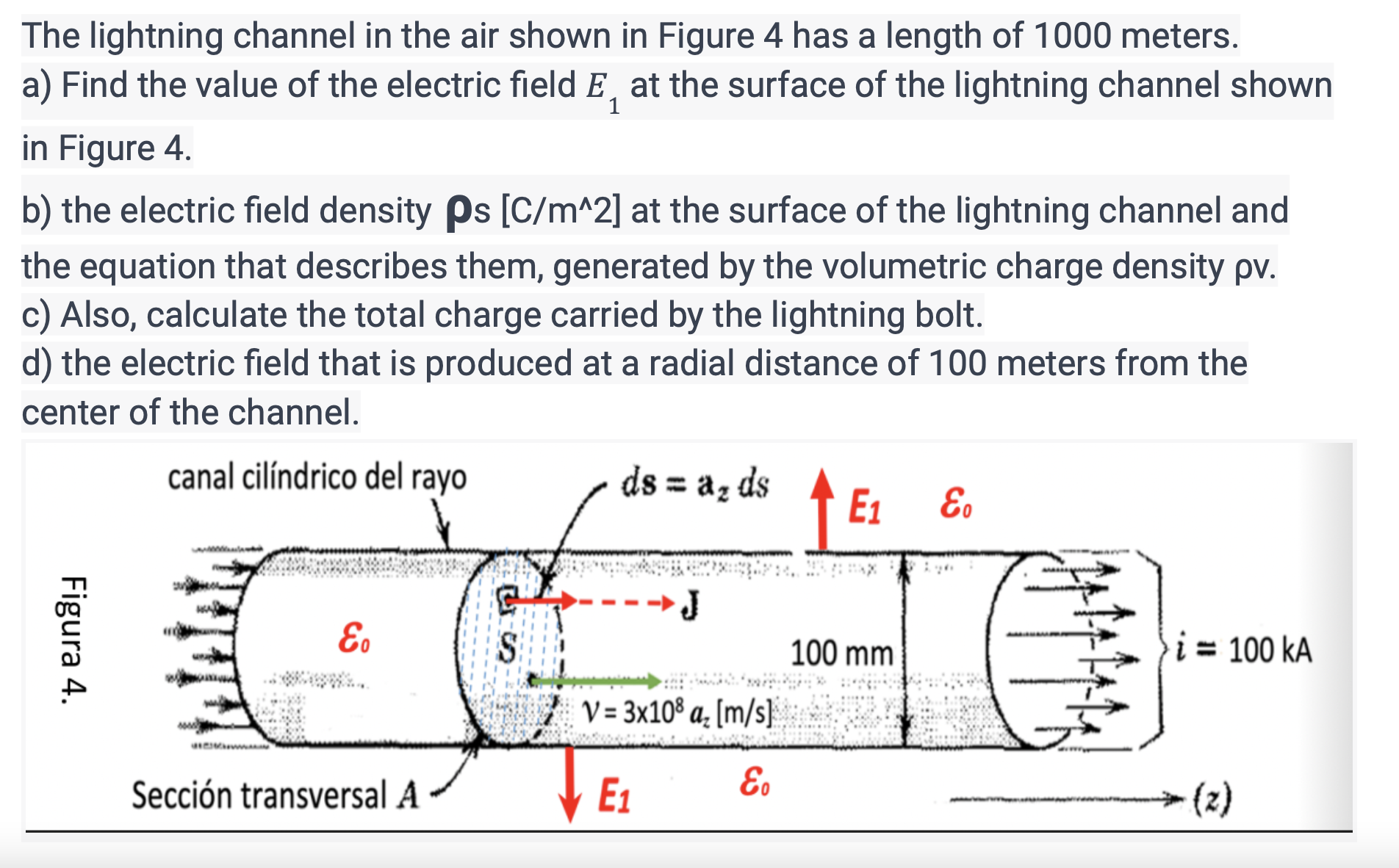 Solved The lightning channel in the air shown in Figure 4 | Chegg.com