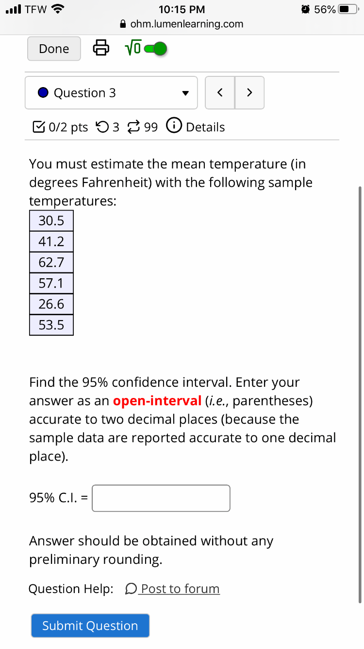 Solved .. TEW 0 56% 10:15 PM ohm.lumenlearning.com 6 VO Done | Chegg.com