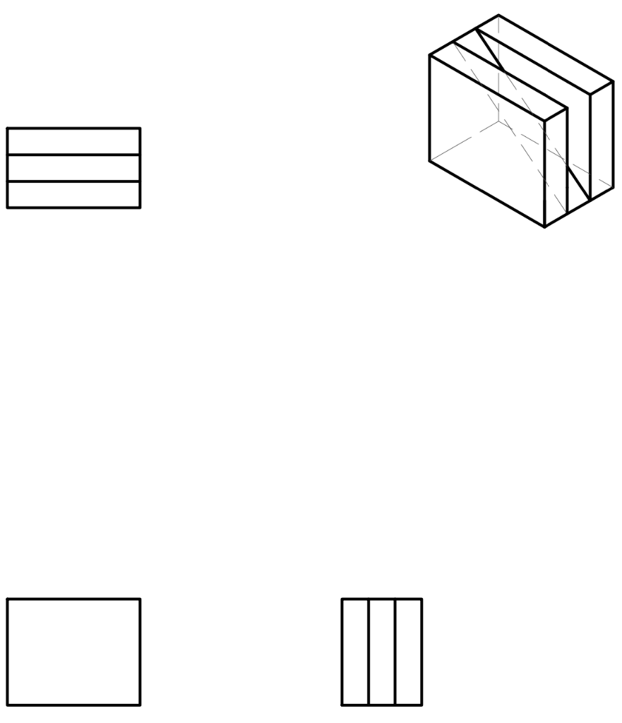Solved Draw the missing line in the following 6 multiviews. | Chegg.com