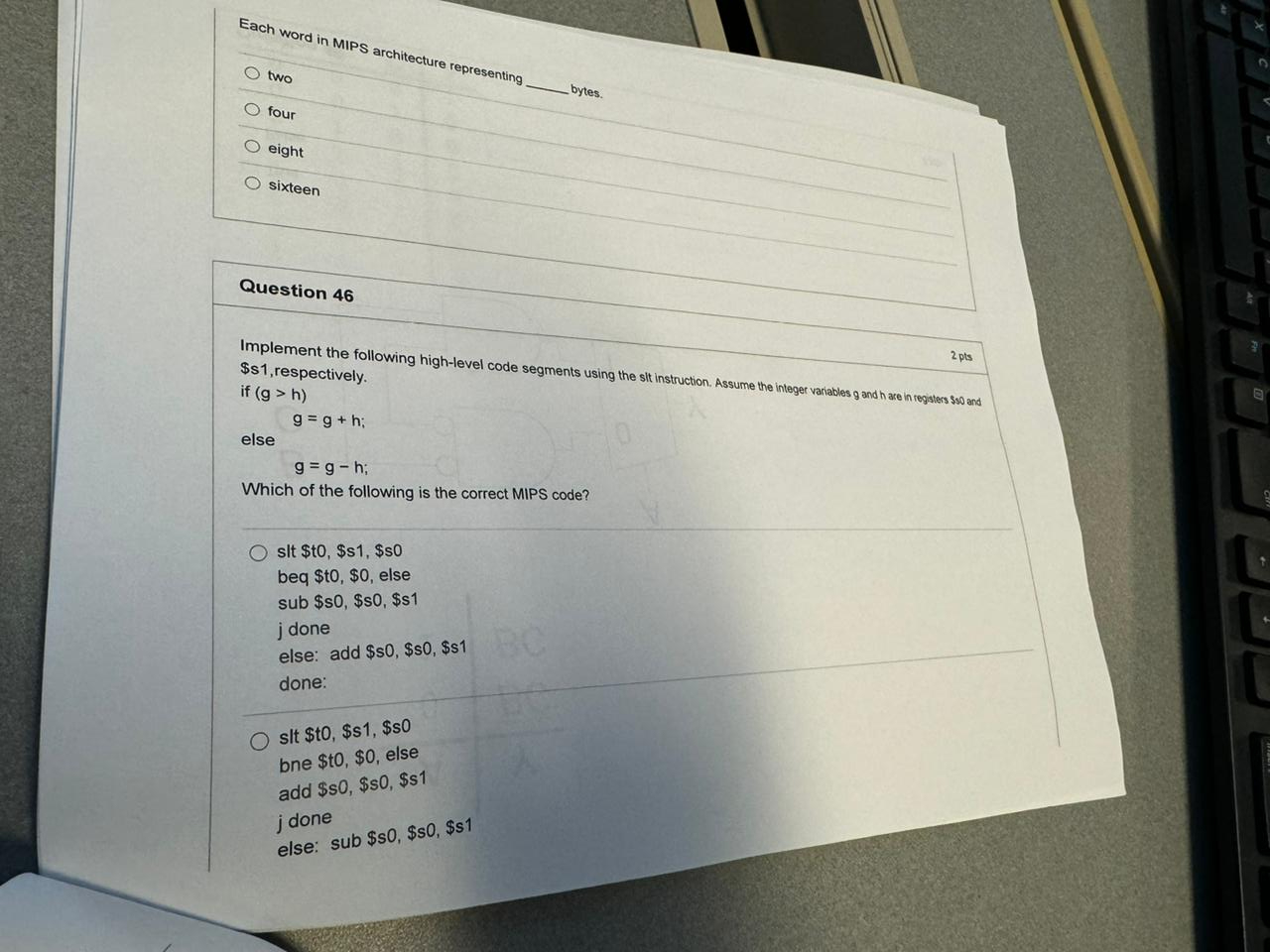 Solved Each word in MIPS architecture | Chegg.com