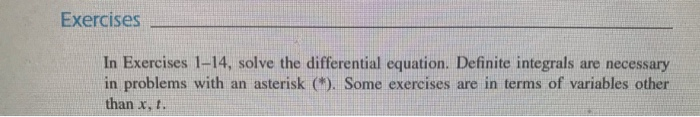Solved Exercises In Exercises 1-14, solve the differential | Chegg.com