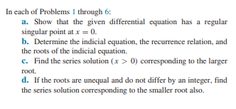 Solved In each of Problems 1 through 6: a. Show that the | Chegg.com