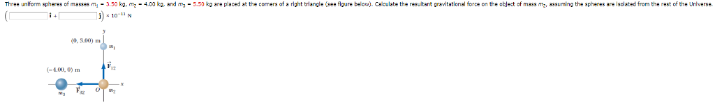 Solved Three objects of equal mass (m) are located at three | Chegg.com