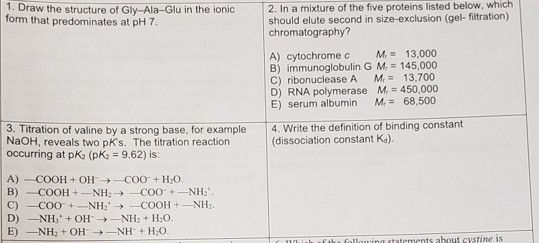 Solved 1. Draw the structure of Gly-Ala-Glu in the ionic | Chegg.com