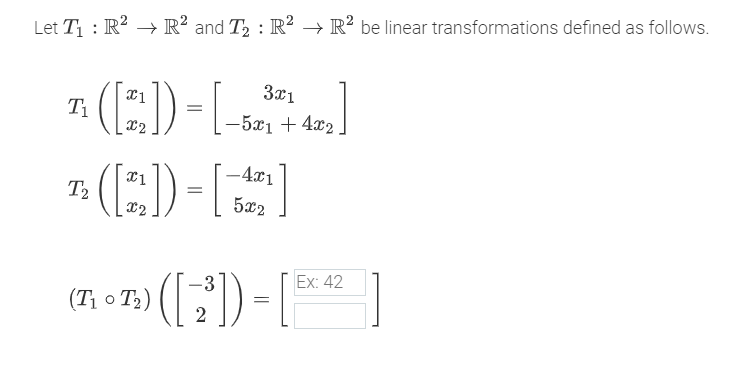Solved Let T1:R2→R2 and T2:R2→R2 be linear transformations | Chegg.com