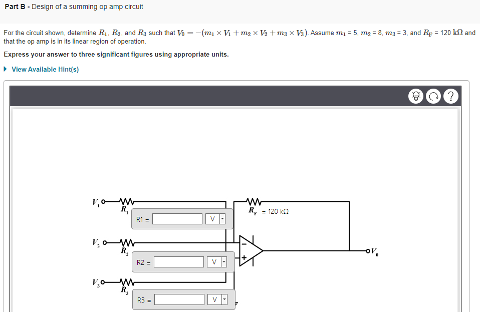 Solved Part A - Calculating the output voltage of a summing | Chegg.com
