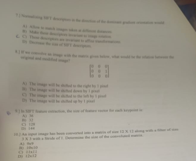 Solved 7.1 Normalizing SIIT descrypurs in the direction of | Chegg.com
