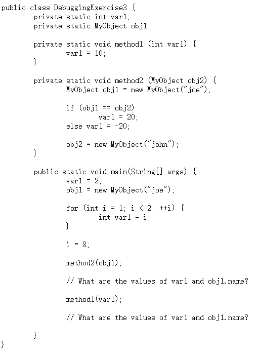 Solved public class DebuggingExercise3 { private static int | Chegg.com