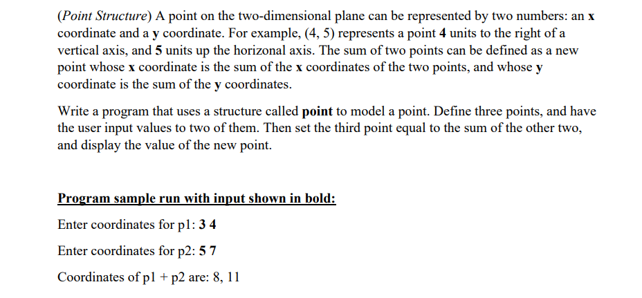 Solved (Point Structure) A point on the two-dimensional | Chegg.com