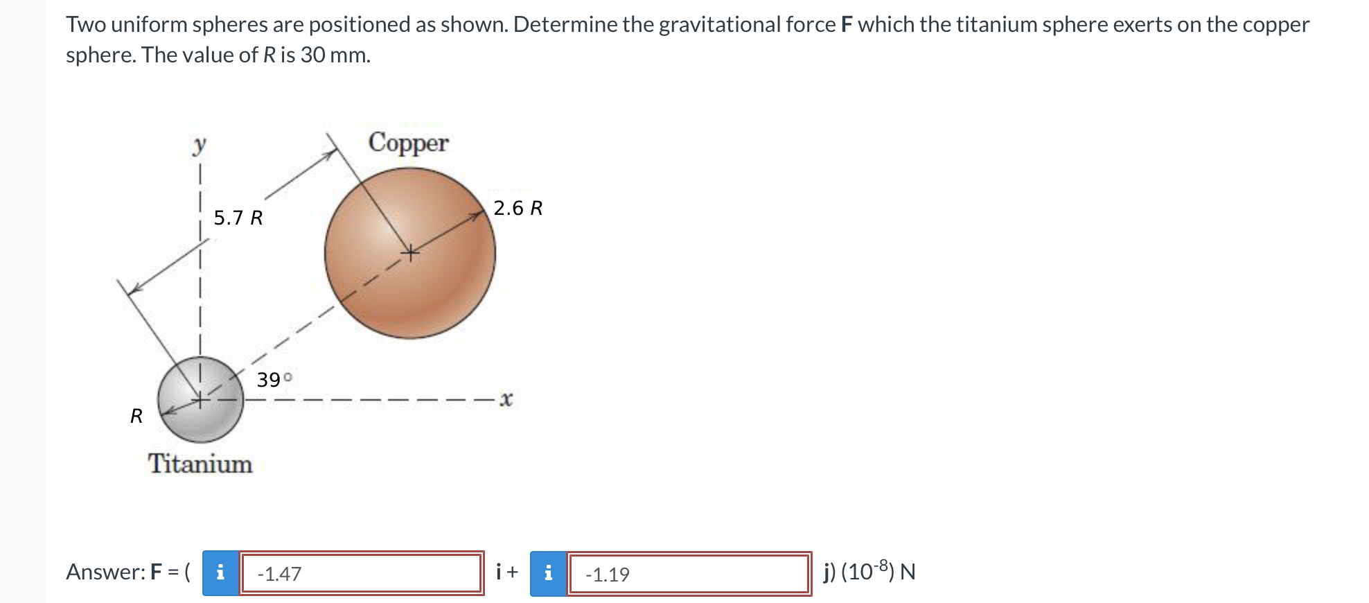 Solved Two uniform spheres are positioned as shown. | Chegg.com