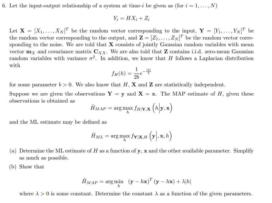 6. Let the input-output relationship of a system at | Chegg.com