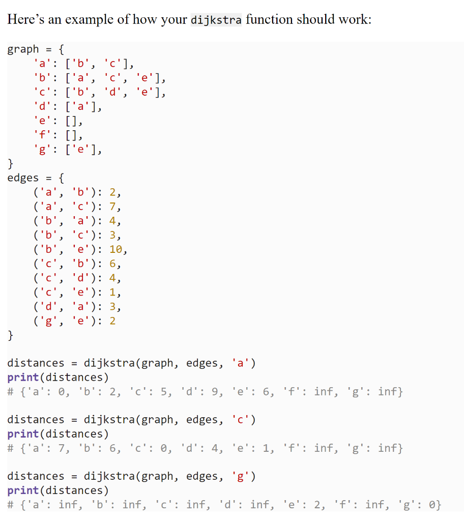 Solved For this assignment, you'll implement Dijkstra's | Chegg.com