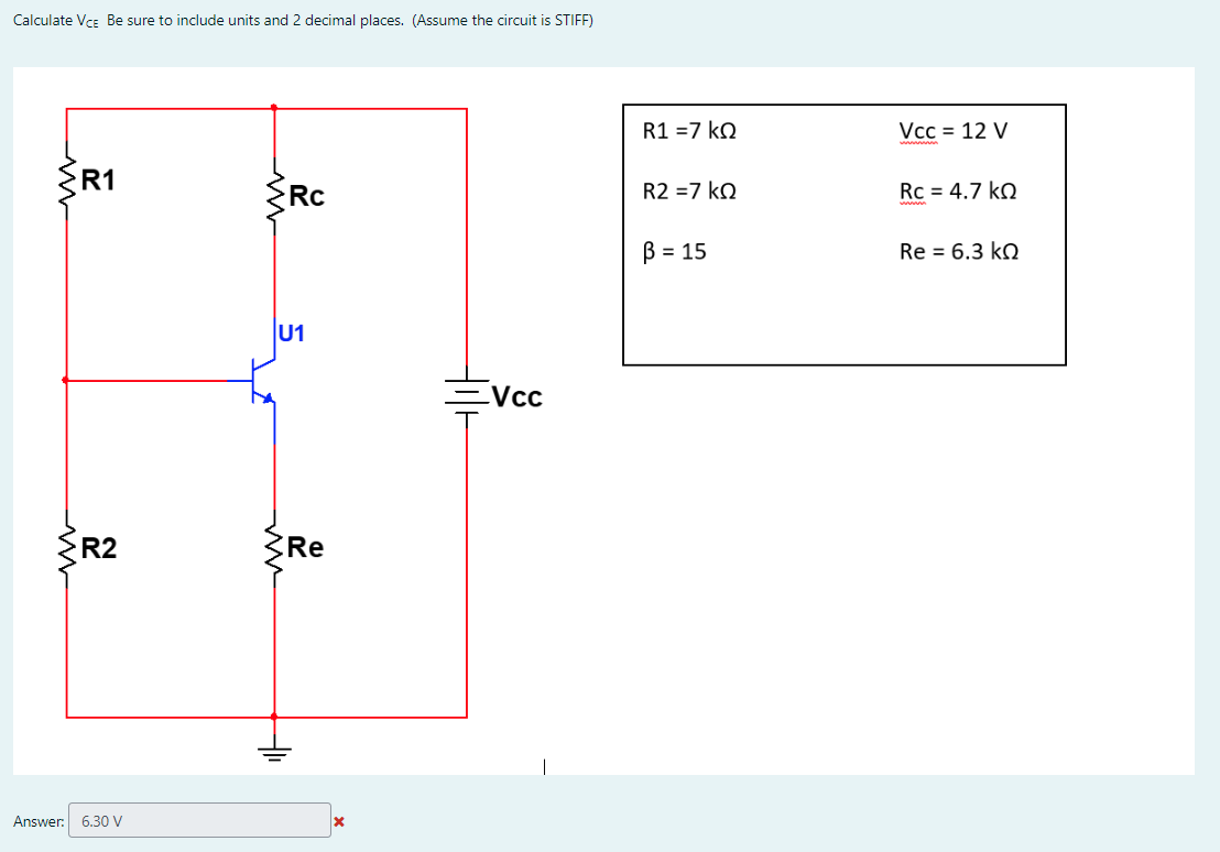 Solved Calculate VCE Be sure to include units and 2 decimal | Chegg.com