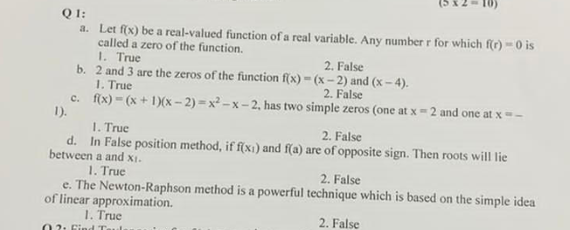Solved Q 1: a. Let f(x) be a real-valued function of a real | Chegg.com