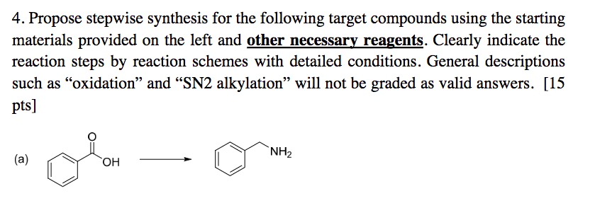 Solved 4. Propose stepwise synthesis for the following | Chegg.com