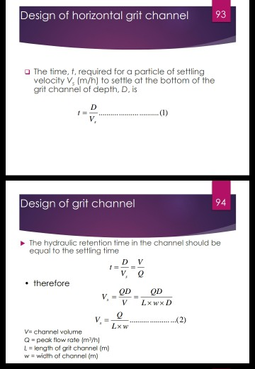 Solved Example Design a rectangular grit channel for a | Chegg.com