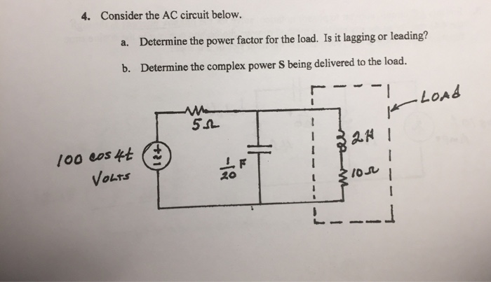 Solved Consider the AC circuit below. Determine the power | Chegg.com