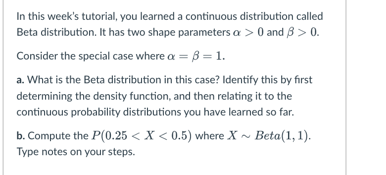 Solved In this week's tutorial, you learned a continuous | Chegg.com