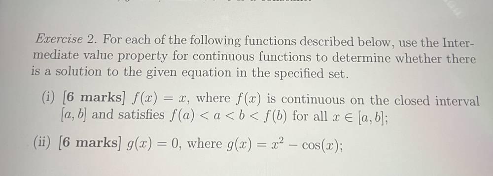 Solved Exercise 2. For each of the following functions | Chegg.com
