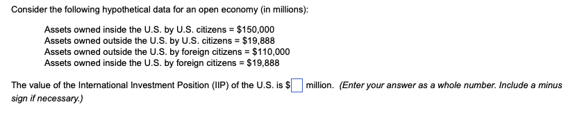 Solved Consider the following hypothetical data for an open | Chegg.com