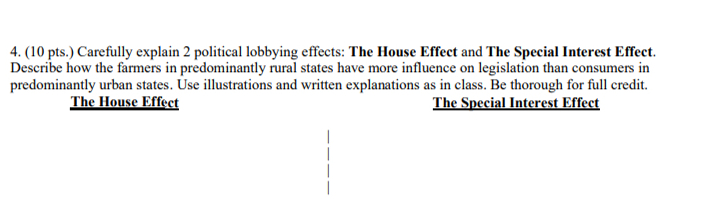 Solved (10 ﻿pts.) ﻿Carefully explain 2 ﻿political lobbying | Chegg.com