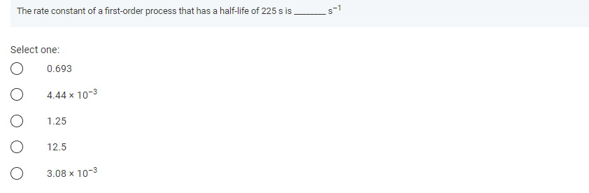 Solved The rate constant of a first-order process that has a | Chegg.com