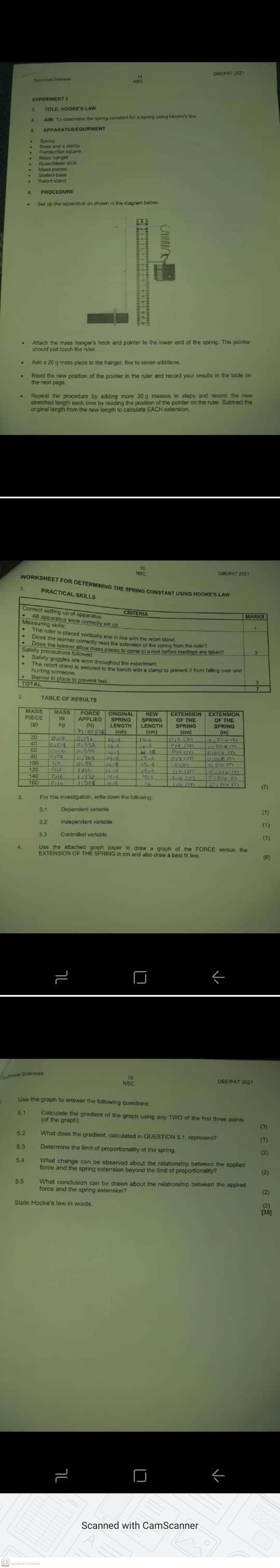 DELITAT 2021 14 NEO EXPERIMENT 2 1. TITLE: HOOKE'S | Chegg.com