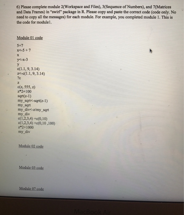 6) Please complete module 2(Workspace and Files), | Chegg.com