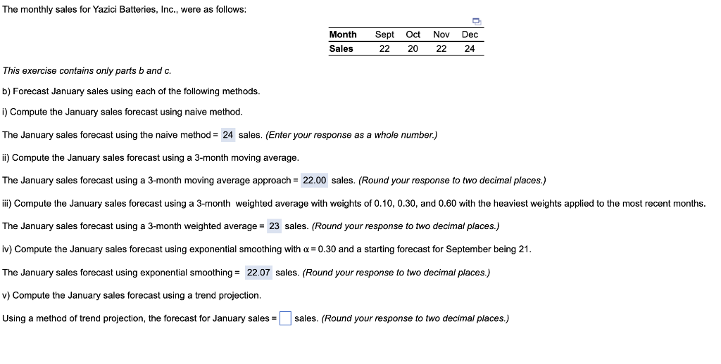 Solved The MAD for a forecast developed using exponential | Chegg.com