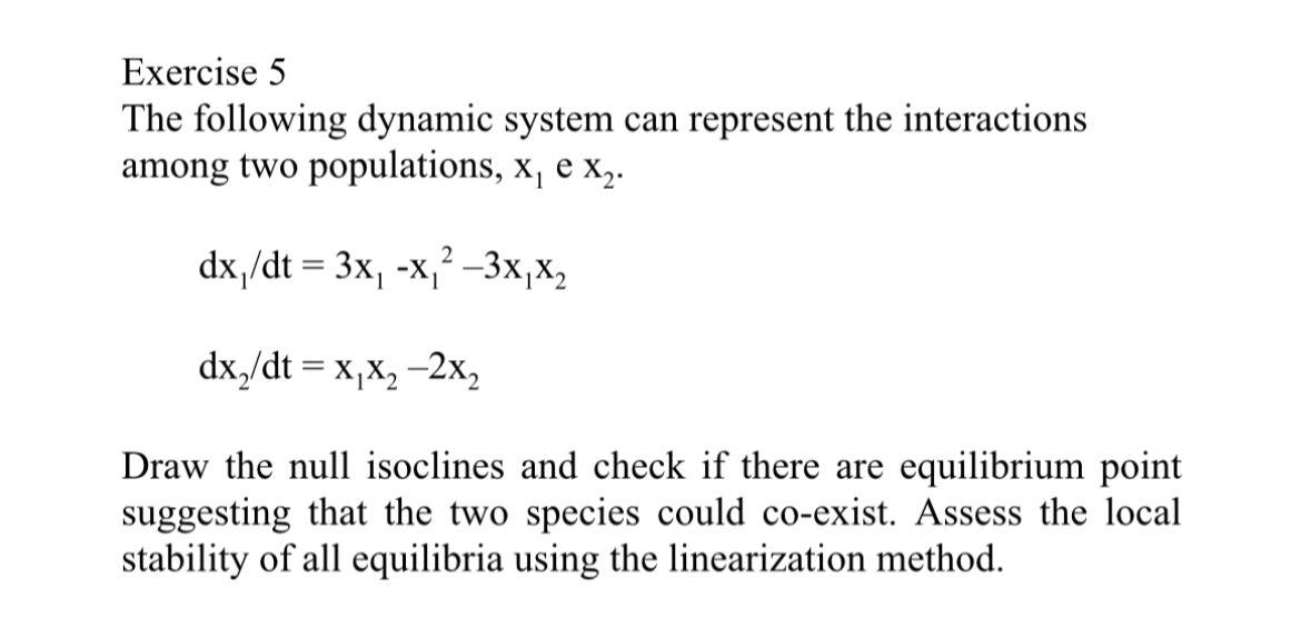 Solved Exercise 5 The following dynamic system can represent | Chegg.com Solved Exercise 5 The following dynamic system can represent | Chegg.com
