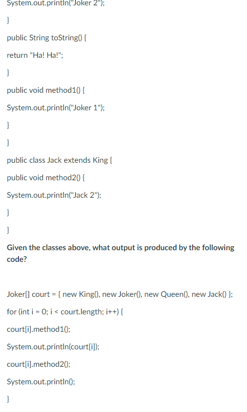Solved Inheritance Mystery (10 points). Given the classes | Chegg.com