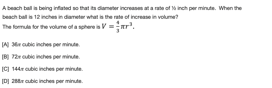 Solved A beach ball is being inflated so that its diameter | Chegg.com