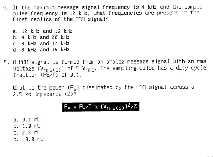 Solved REVIEW QUESTIONS 1. What PAM signal parameter(s) | Chegg.com