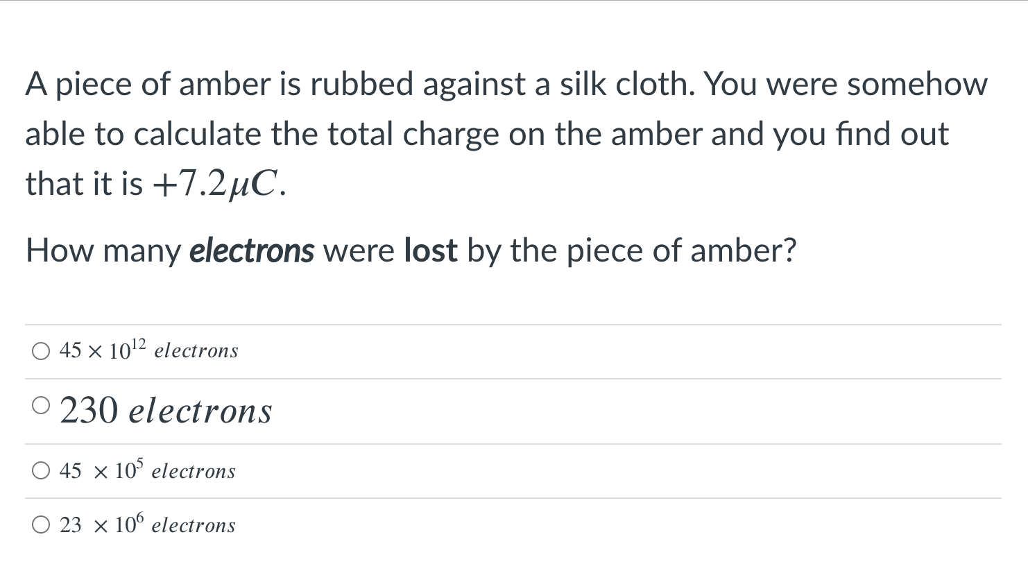 Solved A piece of amber is rubbed against a silk cloth. You | Chegg.com