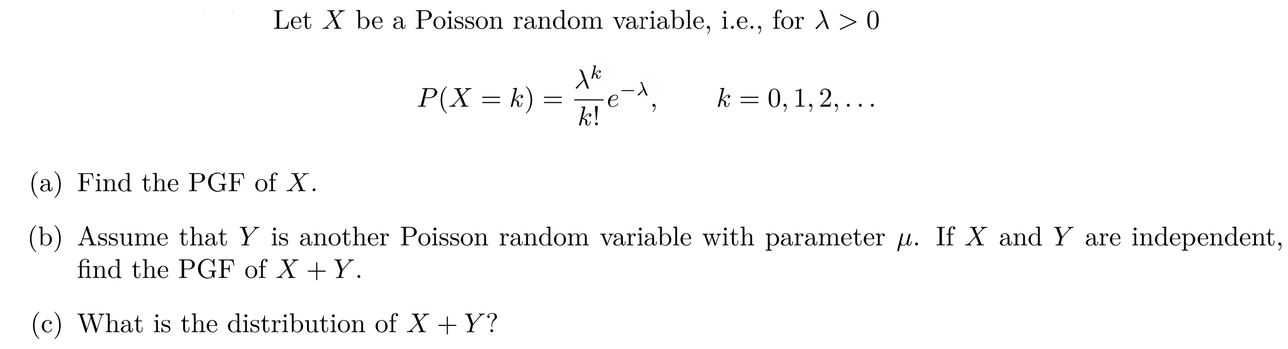 Solved Let X Be A Poisson Random Variable Ie For λ0 5252
