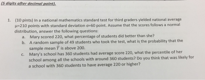 Solved (5 digits after decimal point) (10 pints) In a | Chegg.com