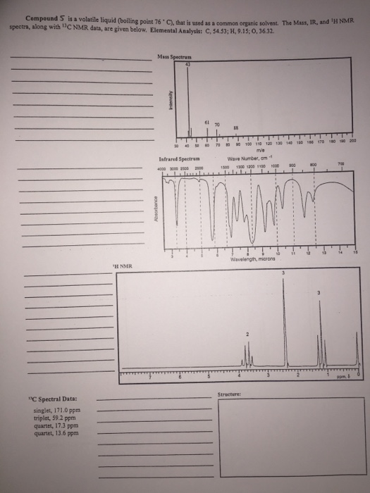 Solved Compound S is a volatile liquid (boiling point 76 | Chegg.com